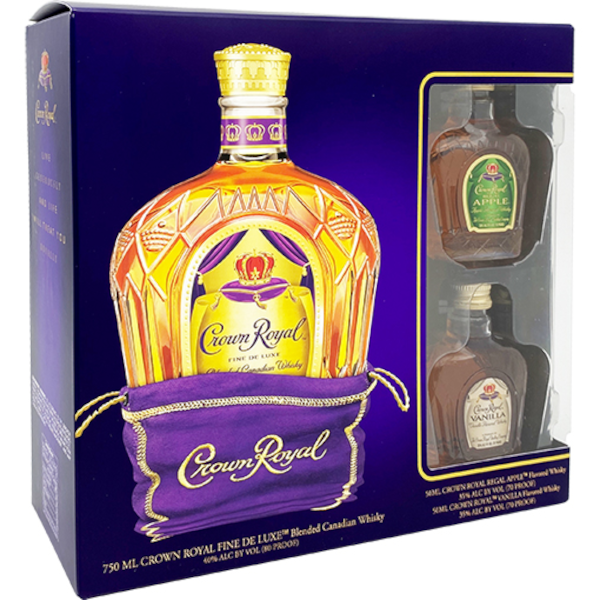 Crown Royal Deluxe Gift Set W/ 2 Miniature Shots Vanilla & Apple | Liq ...