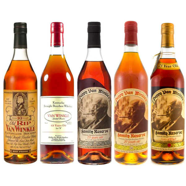 Pappy Van Winkle's 10 Year, 12 Year, 15 Year, 20 Year & 23 Year Bundle ...