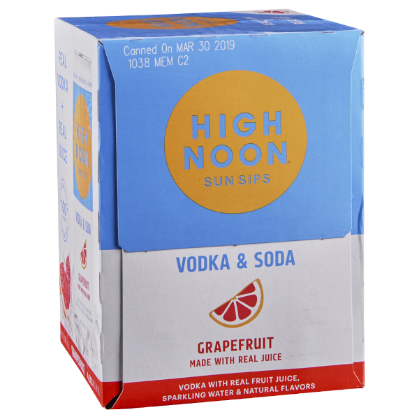 High Noon Grapefruit Vodka Soda 4pk | Liquor Stars